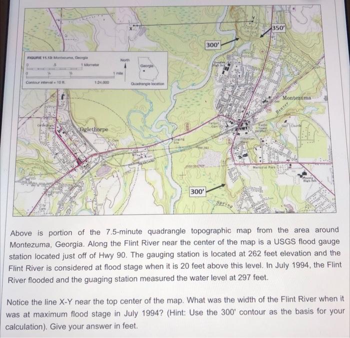 Solved Above is portion of the 7.5-minute quadrangle | Chegg.com