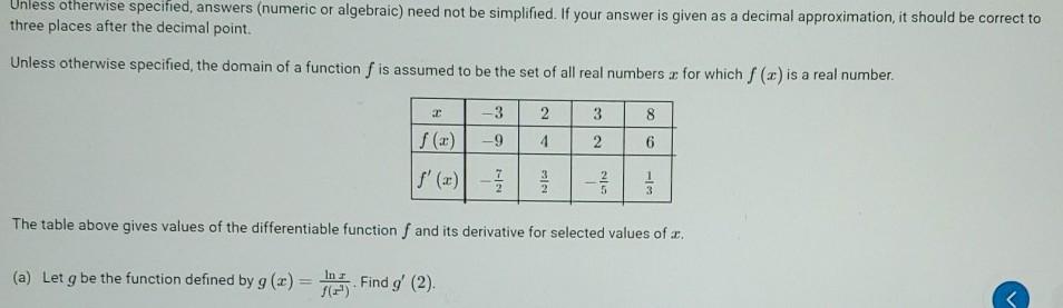 Solved Unless otherwise specified, answers (numeric or | Chegg.com
