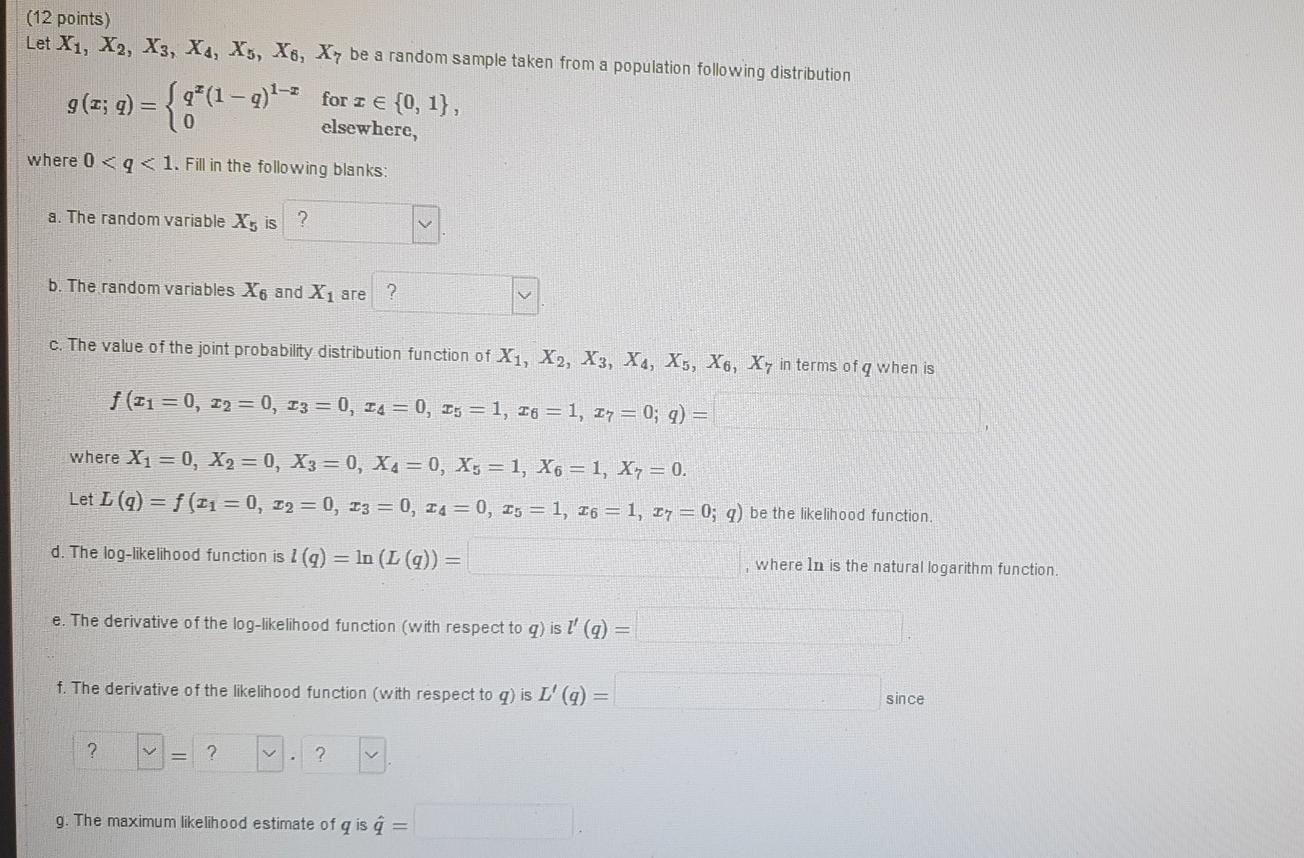 Solved (12 points) Let X1, X2, X3, X4, X5, X6, X7 be a | Chegg.com