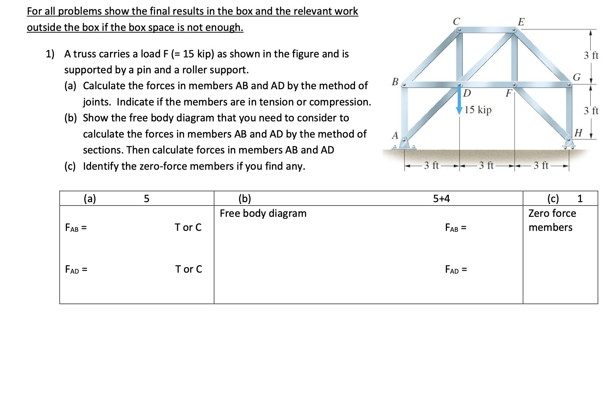 Solved For all problems show the final results in the box | Chegg.com