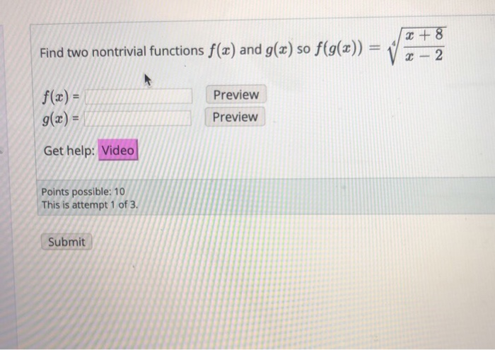 Solved Find two nontrivial functions f(x) and g(x) so | Chegg.com