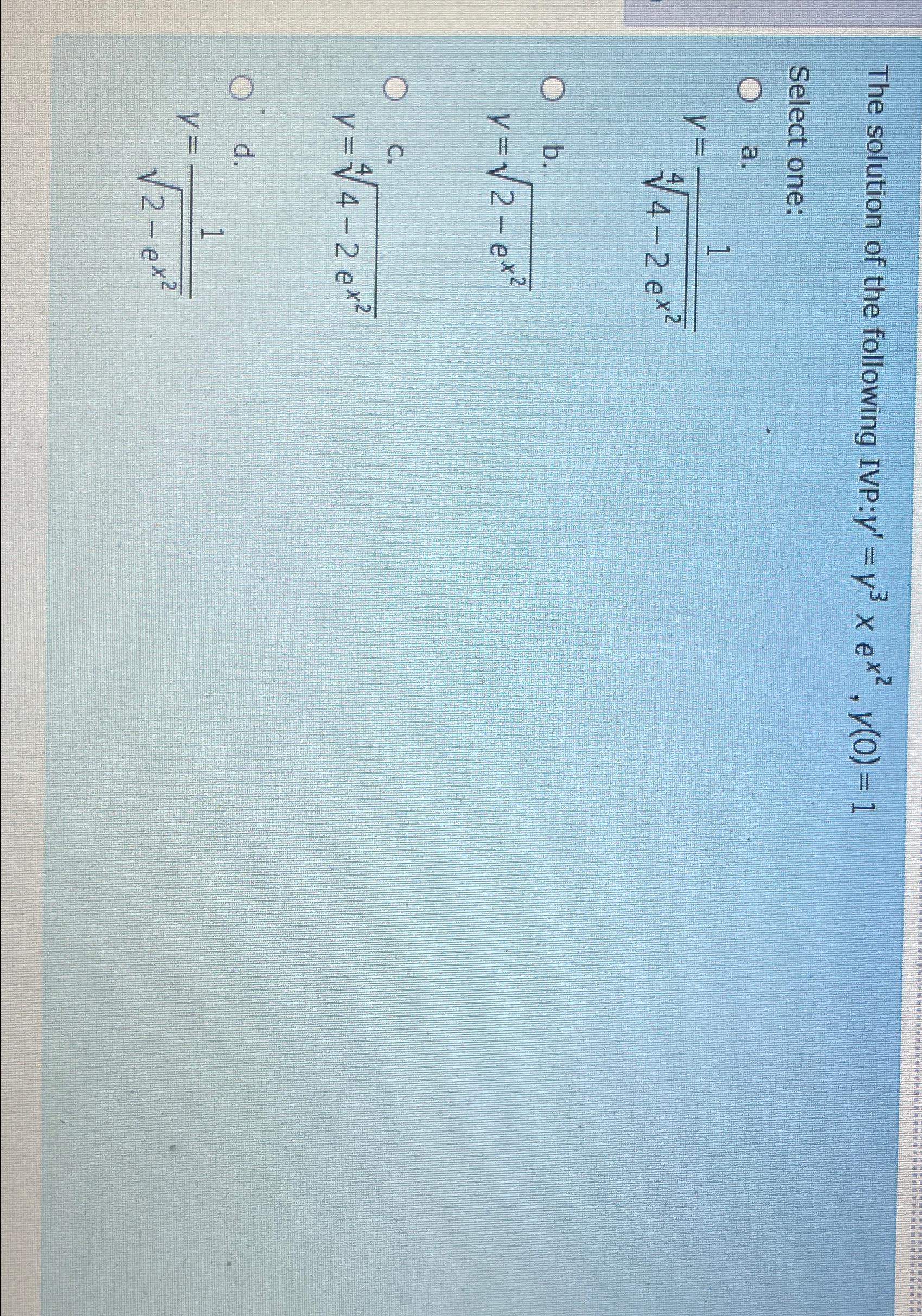 Solved The solution of the following IVP: | Chegg.com