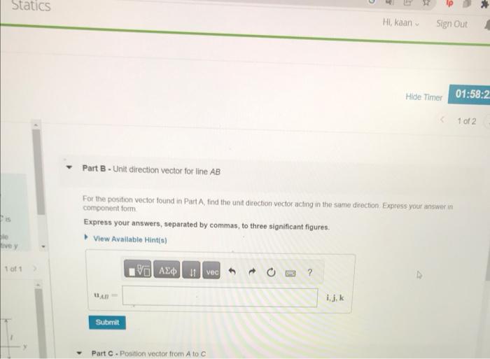Learning Goal: To find a position vector between two | Chegg.com