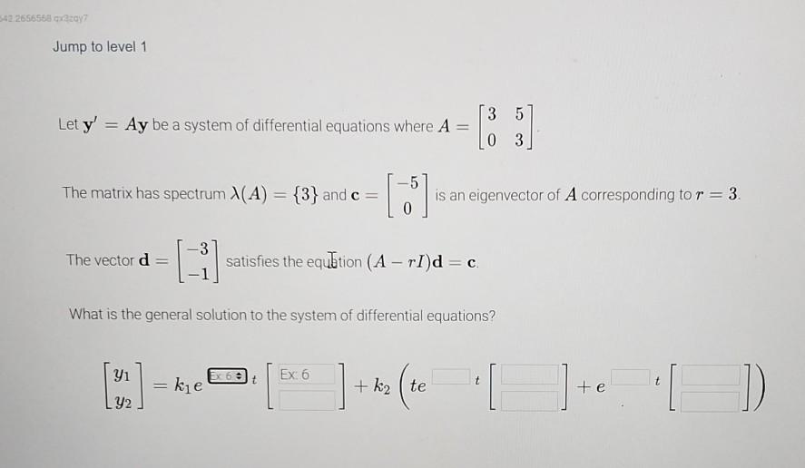 Solved Jump to level 1 Let y′=Ay be a system of differential | Chegg.com
