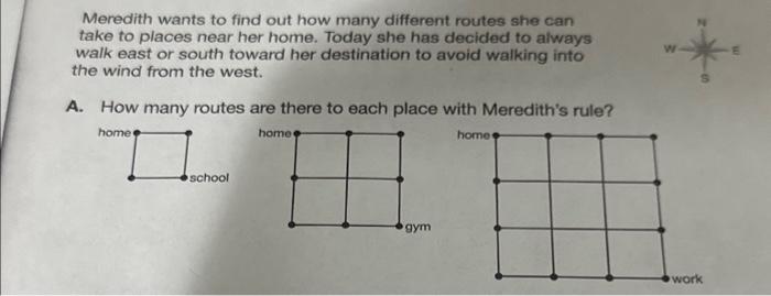 Solved Meredith wants to find out how many different routes | Chegg.com