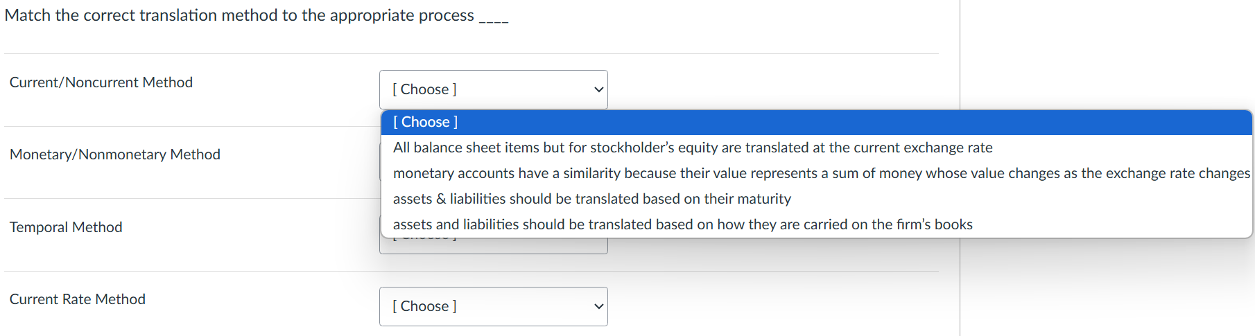 Solved Match the correct translation method to the | Chegg.com