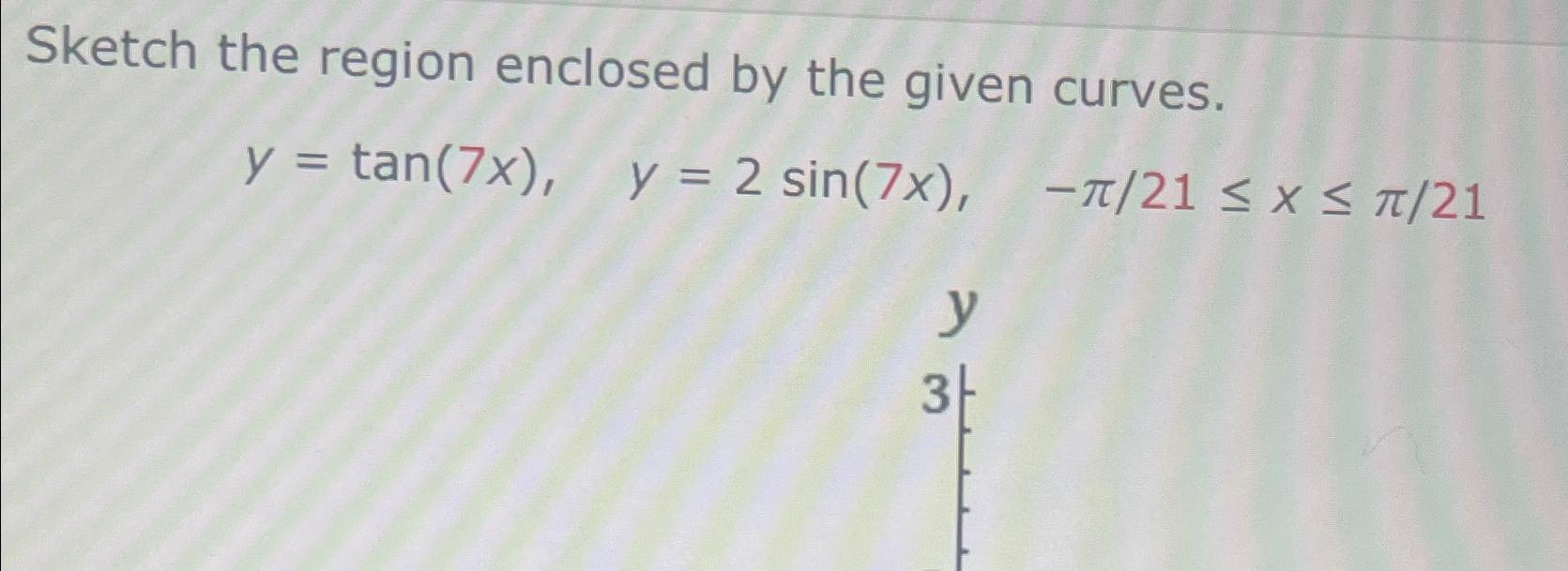 Solved Sketch the region enclosed by the given | Chegg.com