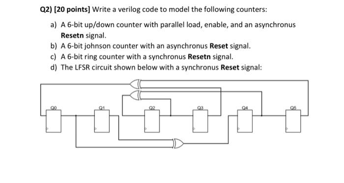 Solved Q2) (20 points] Write a verilog code to model the | Chegg.com