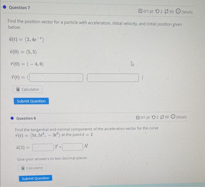 Solved Find the position vector for a particle with | Chegg.com