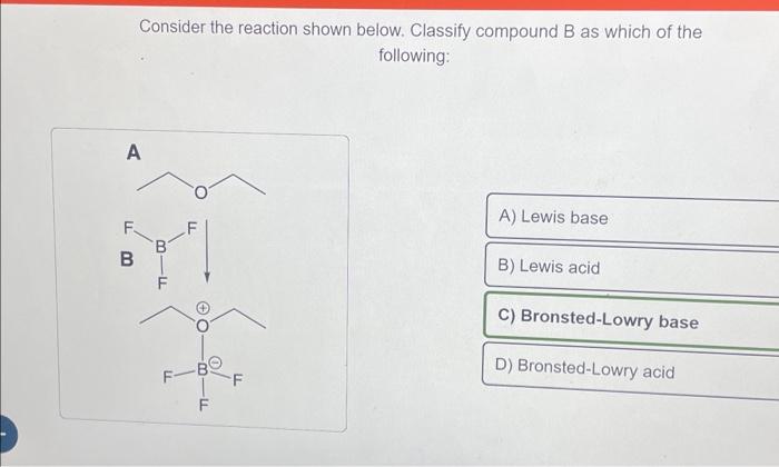 Solved Consider the reaction shown below. Classify compound | Chegg.com