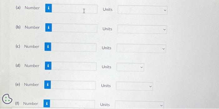 Solved (a) Number Units (b) Number Units (c) Number Units | Chegg.com