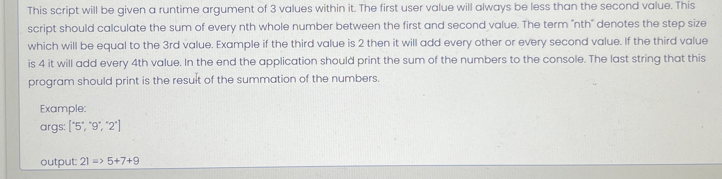 Solved This script will be given a runtime argument of 3 | Chegg.com