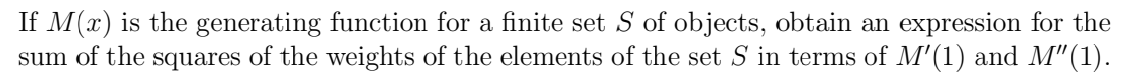 Solved Dont use chatgpt. If M(x) ﻿is the generating function | Chegg.com