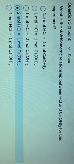 Solved Question 5 (1 ﻿point) ﻿SavedWhat is the | Chegg.com