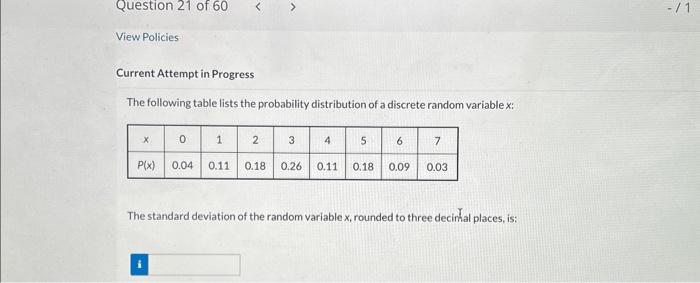 Solved The following table lists the probability | Chegg.com