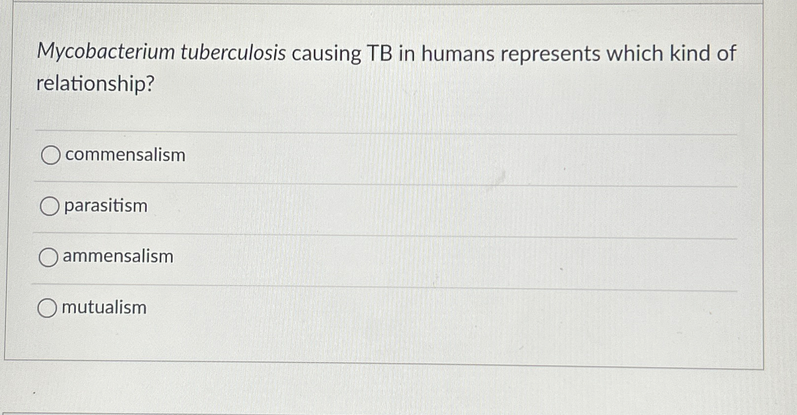 Solved Mycobacterium tuberculosis causing TB in humans | Chegg.com