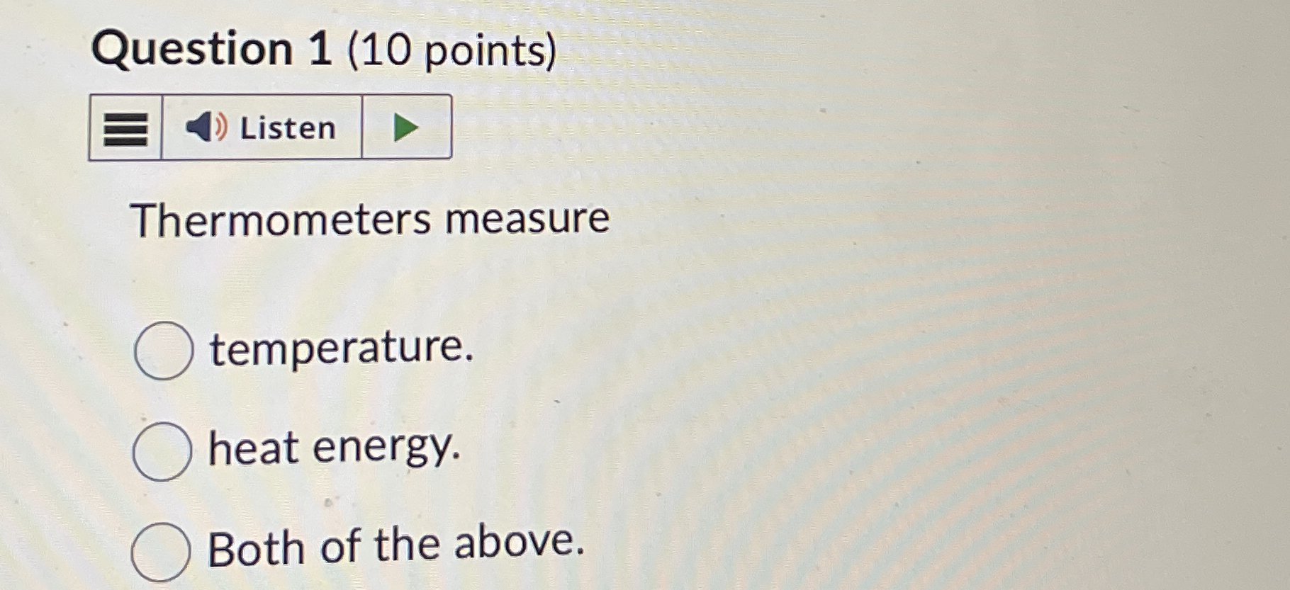 Solved Question 1 (10 ﻿points)Thermometers | Chegg.com