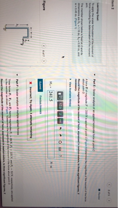 Solved Item 2 2015 Review Part E. Scalar analysis of an | Chegg.com