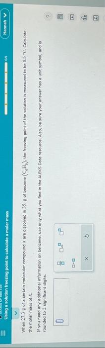 Solved Using a solution freezing point to calculato a molar | Chegg.com