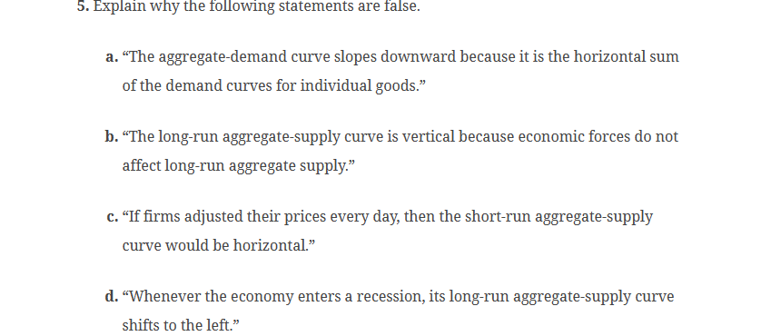 Solved Explain why the following statements are false.a. | Chegg.com