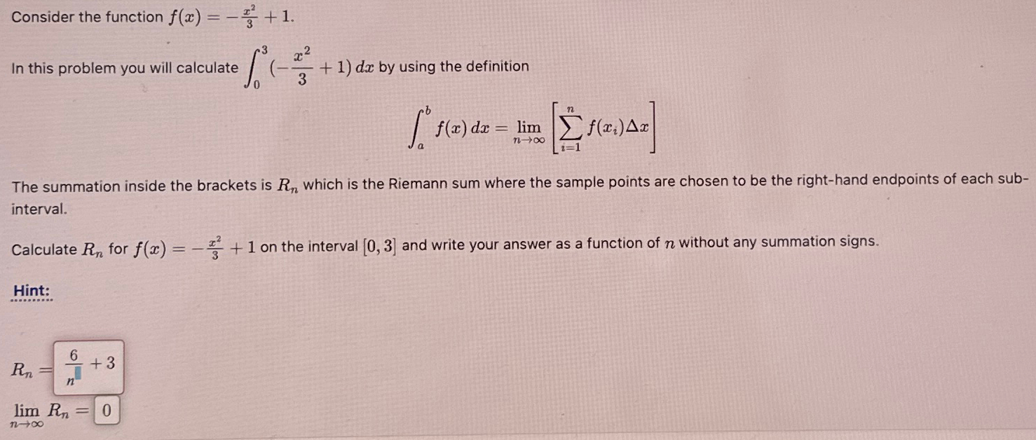Solved Consider the function f(x)=-x23+1.In this problem you | Chegg.com