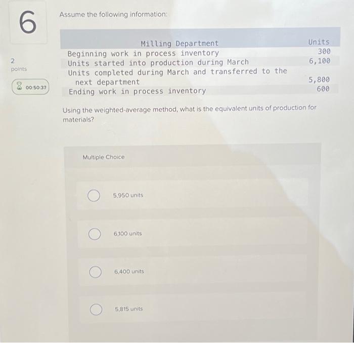 Solved Assume the following information: Using the | Chegg.com