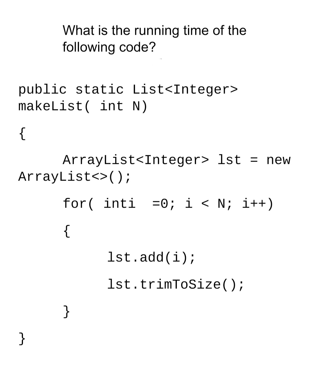 Solved What is the running time of thefollowing code?public | Chegg.com