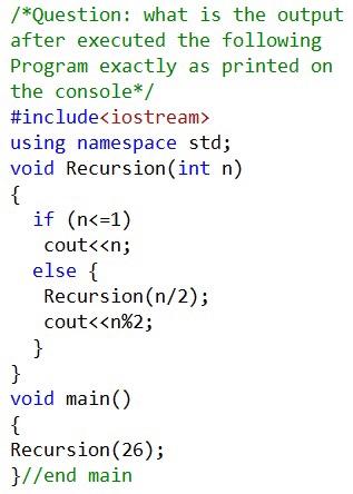 Solved /*Question: what is the output after executed the | Chegg.com