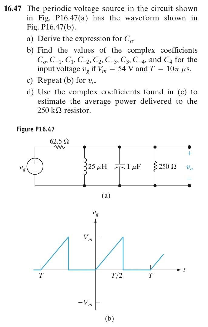 Solved 16.47 The periodic voltage source in the circuit | Chegg.com