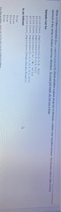 Solved Write a Python function (has repetition()) to check | Chegg.com