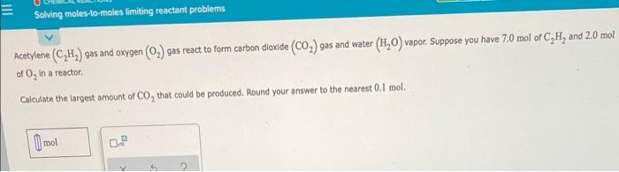 Solved Solving moles-to-moles limiting reactant problems | Chegg.com