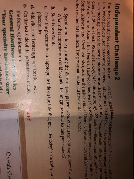 Solved Independent Challenge 2 You have recently been | Chegg.com