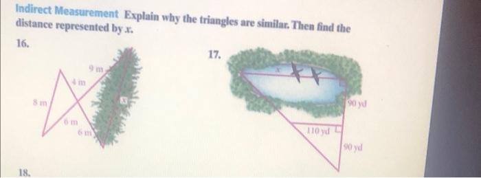 Solved Indirect Measurement Explain why the triangles are | Chegg.com