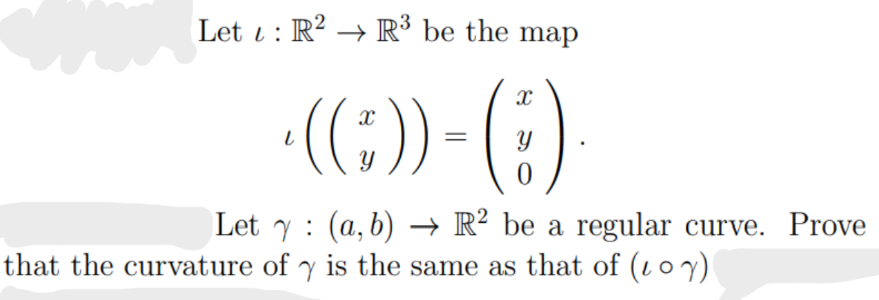 Solved Let ι:R2→R3 ﻿be the mapι(([x],[y]))=([x],[y],[0]).Let | Chegg.com