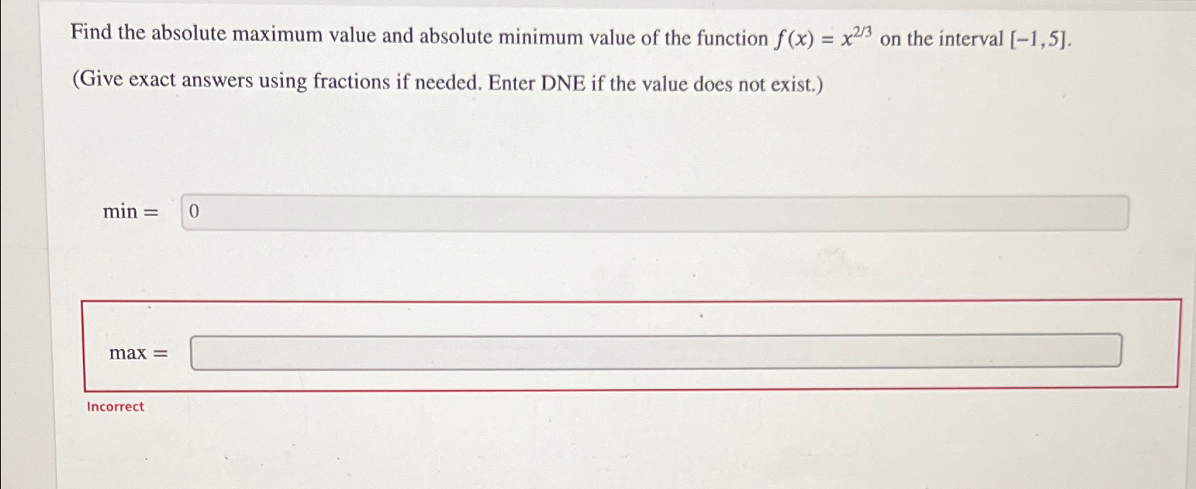 Solved Find the absolute maximum value and absolute minimum | Chegg.com