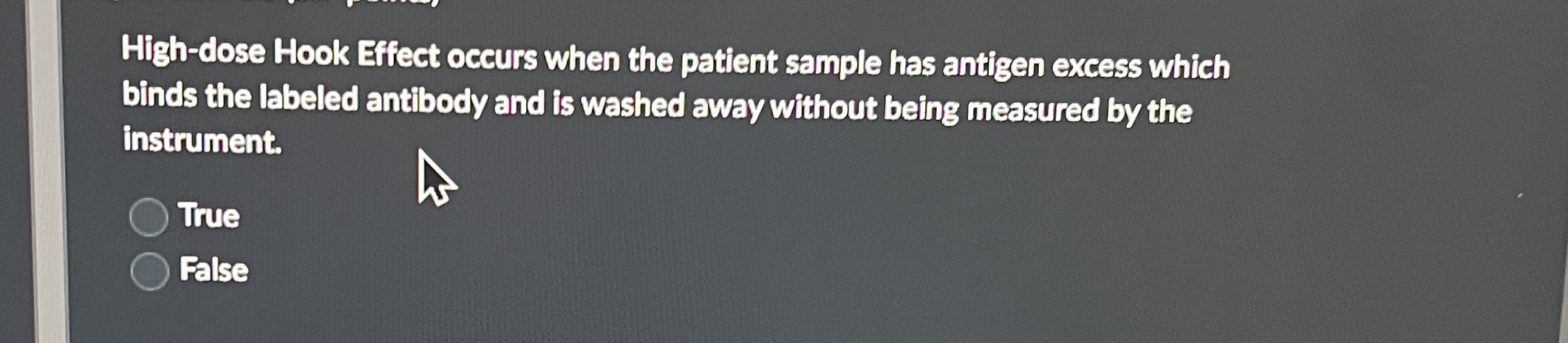 Solved High-dose Hook Effect occurs when the patient sample | Chegg.com