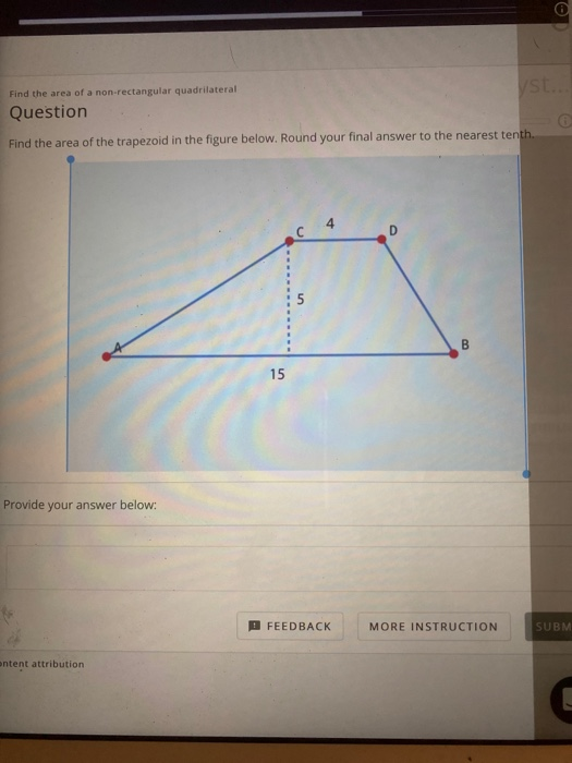 Solved Find the area of a non-rectangular quadrilateral | Chegg.com