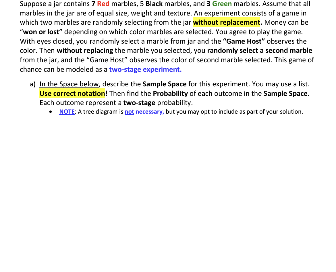 Solved Suppose a jar contains 7 ﻿Red marbles, 5 ﻿Black | Chegg.com