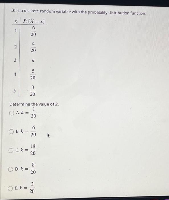 Solved X is a discrete random variable with the probability | Chegg.com
