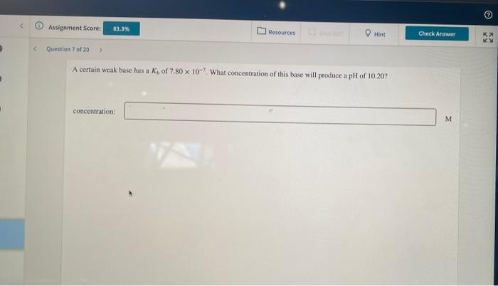 Solved Assignment Score: 83.3% Resources Hint Check Answer | Chegg.com