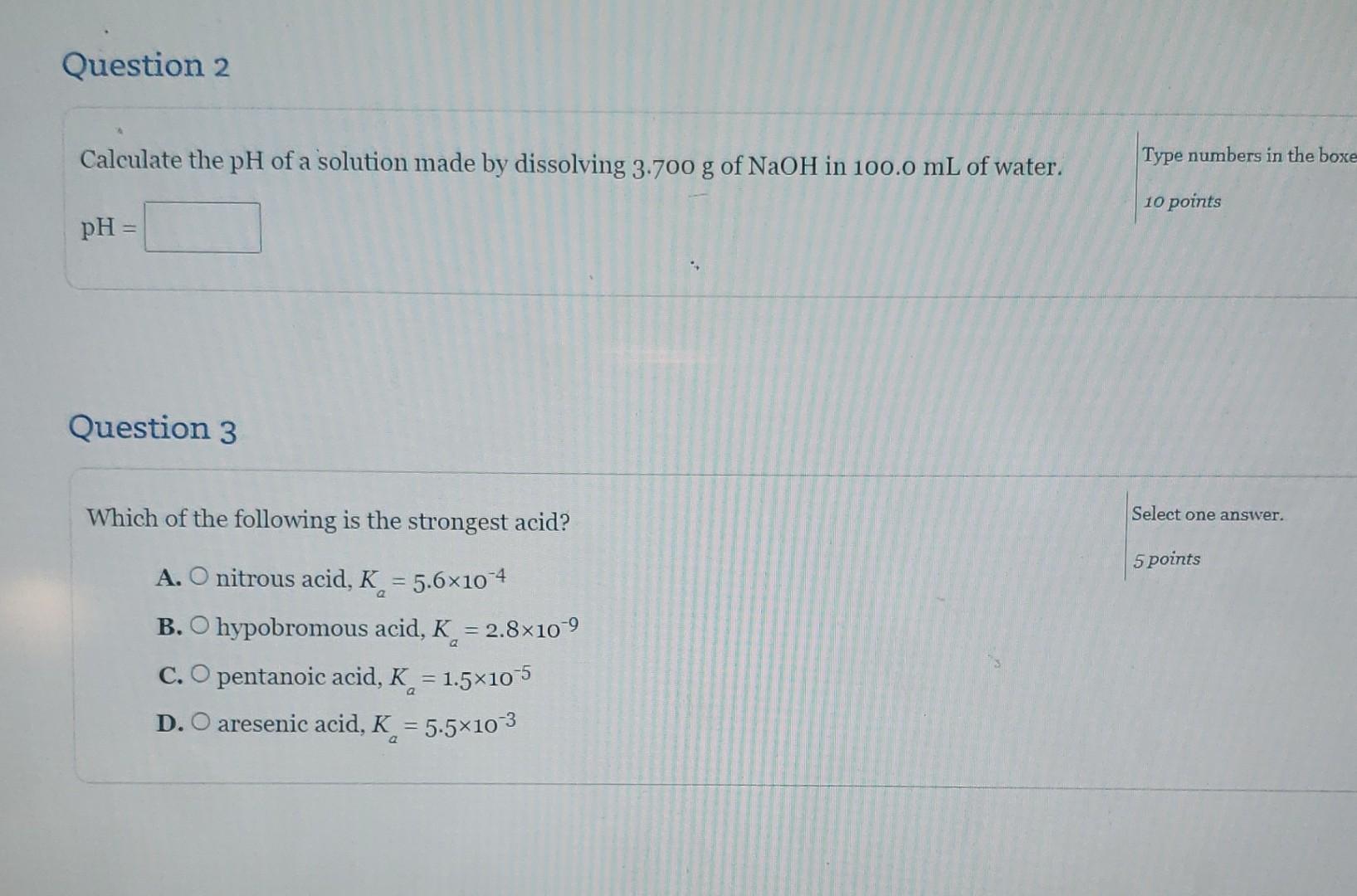 Solved Calculate the pH of a solution made by dissolving | Chegg.com