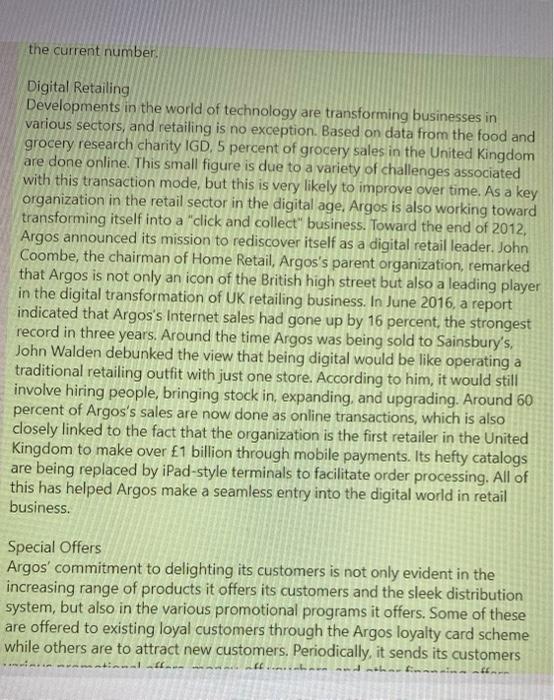 Solved Company Case Argos: Creating Customer Value amid | Chegg.com