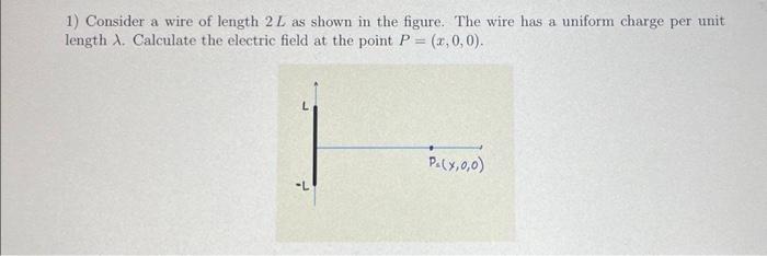 Solved 1) Consider a wire of length 2L as shown in the | Chegg.com
