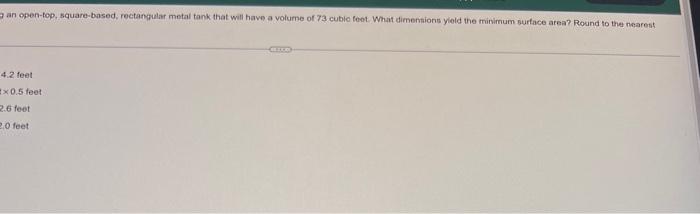 Solved A company is constructing an open-top, square-based, | Chegg.com