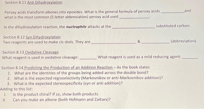 Solved Peroxy acids transform alkenes into epoxides. What is | Chegg.com