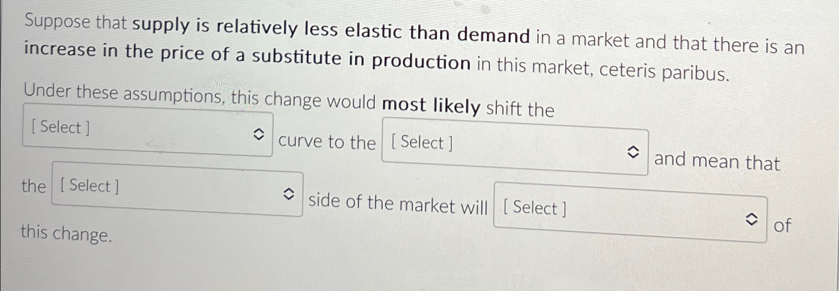 Solved Suppose that supply is relatively less elastic than | Chegg.com