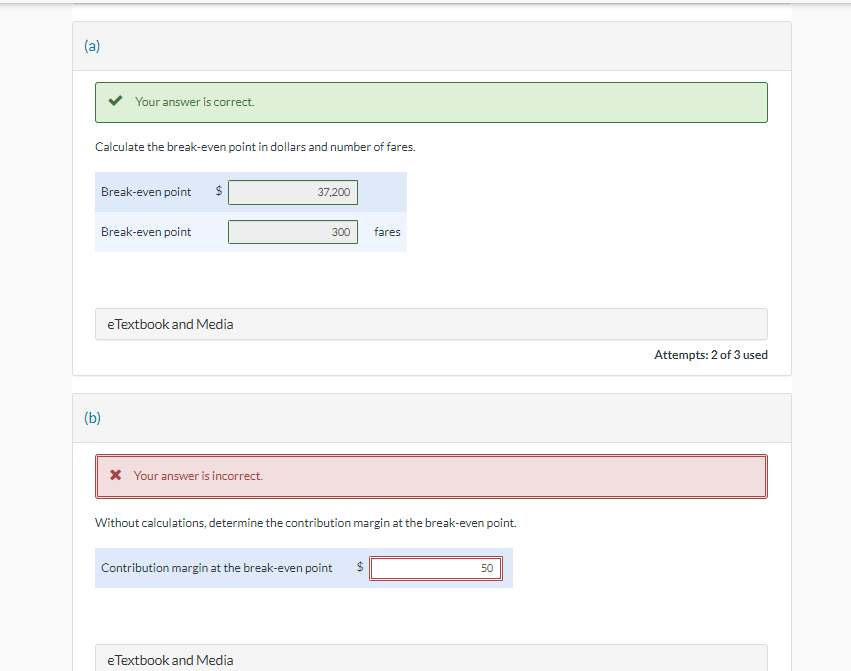 Solved (a)Your answer is correct.Calculate the break-even | Chegg.com