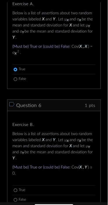 Solved Exercise A. Below is a list of assertions about two | Chegg.com