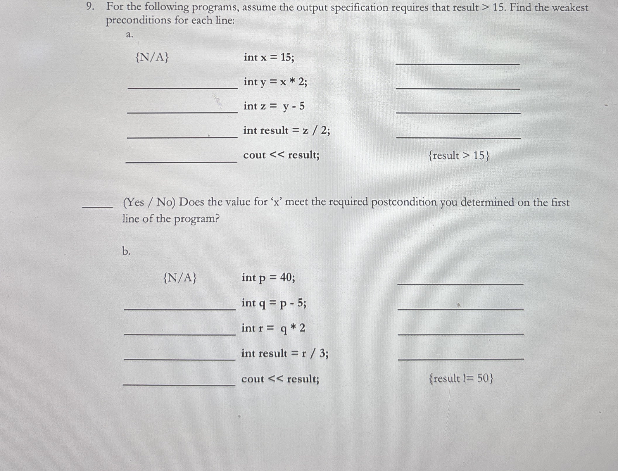 Solved For the following programs, assume the output | Chegg.com