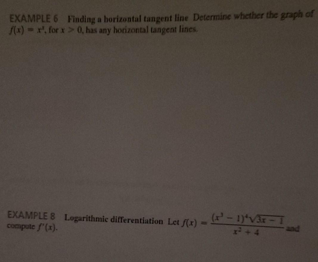 Solved EXAMPLE 6 Finding a horizontal tangent line Determine | Chegg.com